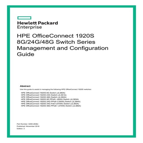 HPE OfficeConnect 1920S Switch Series Management and Configuration ...
