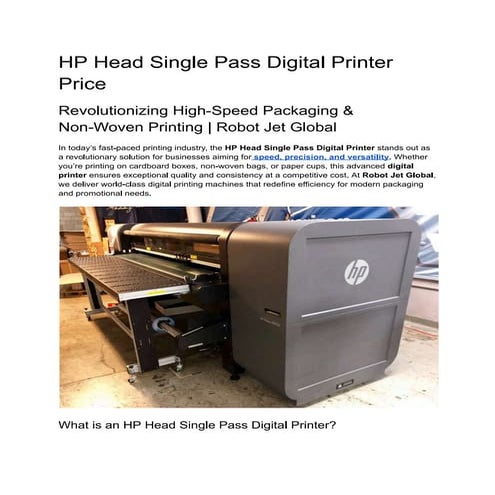 UV Single Pass Digital Printers in the USA | PDF