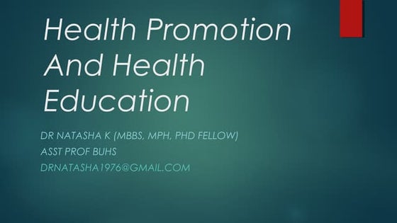 Health education principles and concepts | PPTX
