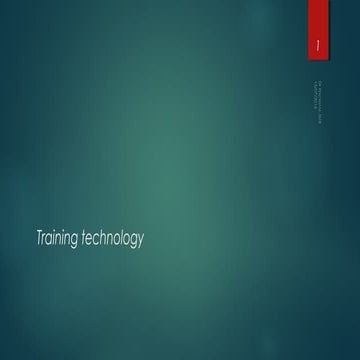 training technology for health Education | PPT