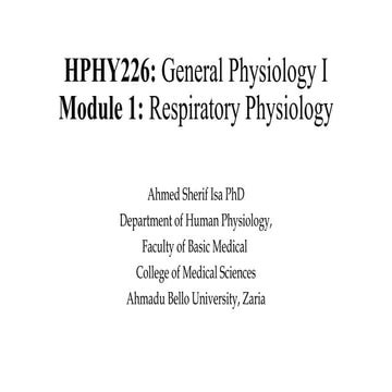 General phusillogy I: Respiratory Physiology.pptx