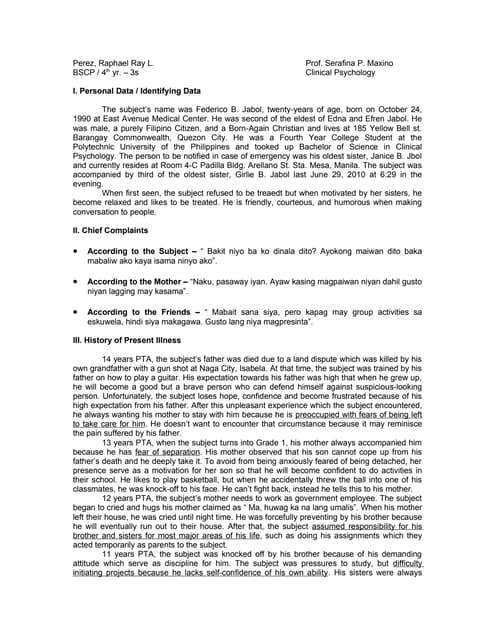 Full Psychological Report.Sample | PDF