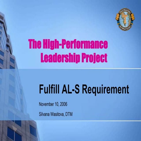 HPL - The High Performance Leadership Project | PPTX