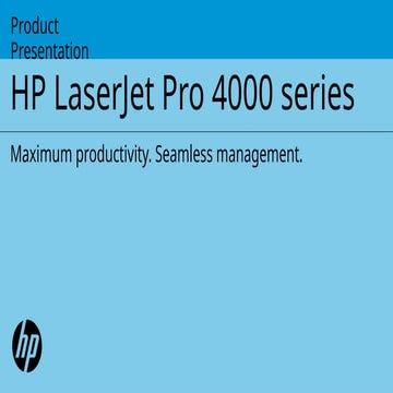 HP LaserJet 4003 presentation, talk about HP Printing | PPT