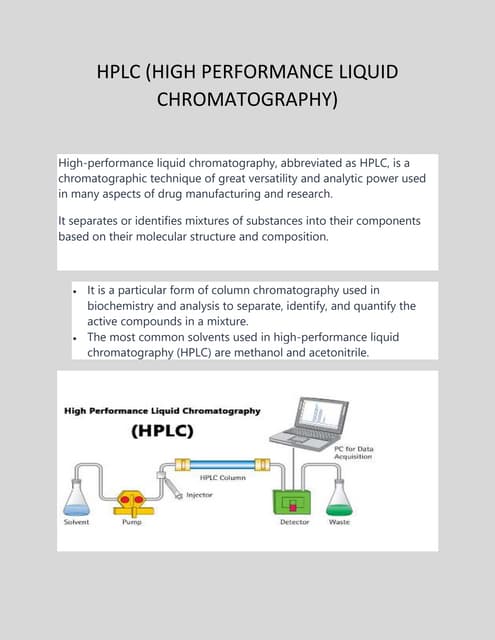 HPLC (High-Performance Liquid Chromatography) Basic Overview - IICT (Indian Institute of ...