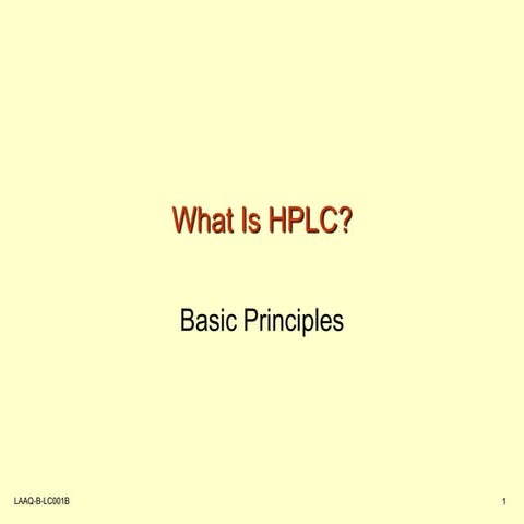 This presentation talks about basics of HPLC system | PDF