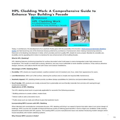 hpl cladding work A Comprehensive Guide to Enhance Your Building’s Facade | PDF
