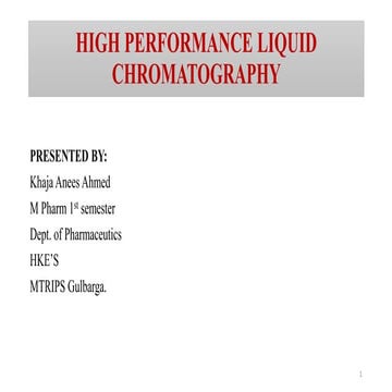 instrumentation of HPLC | PPTX