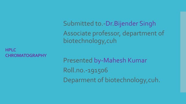 HPLC method development | PPTX
