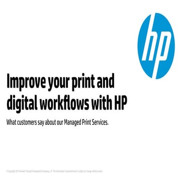 HP Managed Print Services Customer Success Stories | PDF