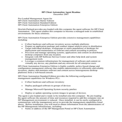 Hp management agent readme en | PDF
