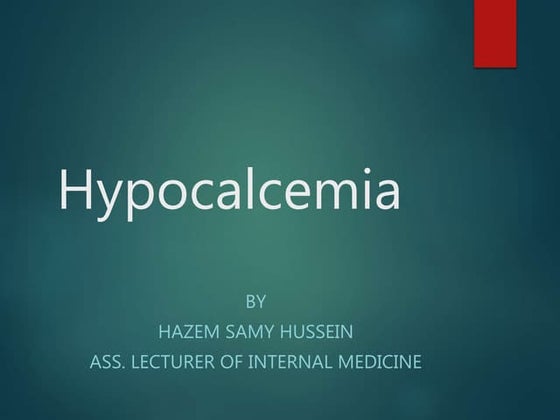 Hypocalcaemia | PPTX | Nutrition | Healthy Living