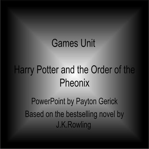 Harry Potter 5 video game | PPT