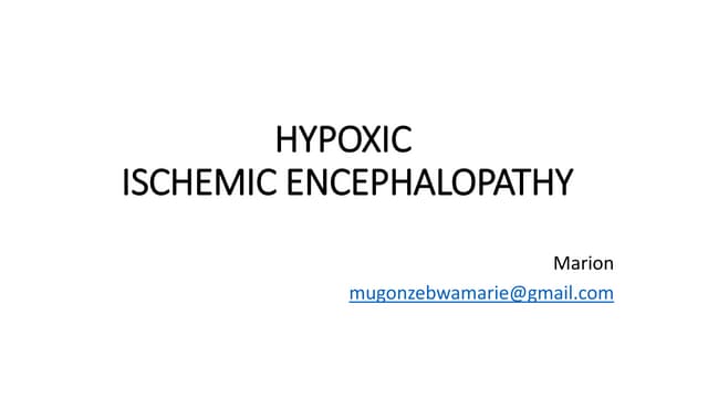 Hypoxic Ischemic Encephalopathy | PPTX