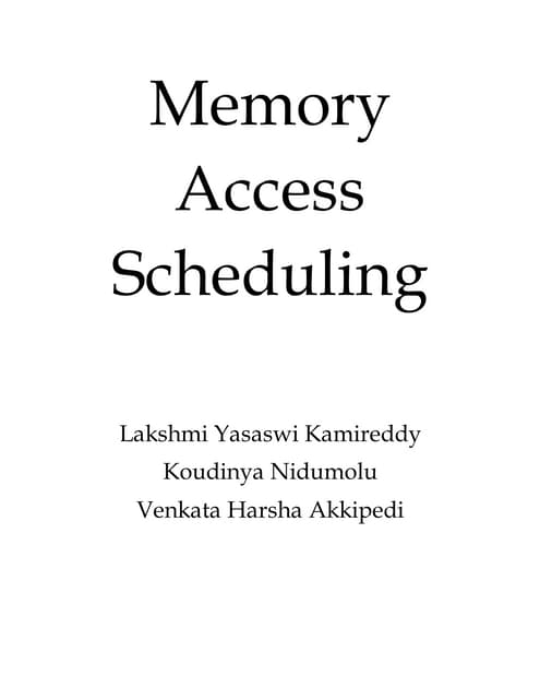 Memory Access Scheduling Pdf