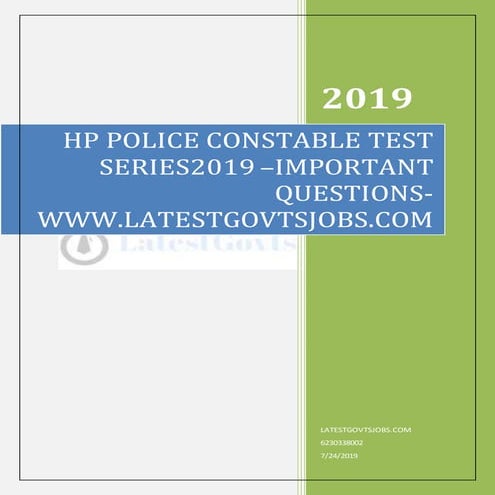 Hp police constable test series 2019 | DOCX