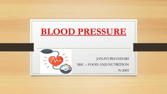Blood pressure ppt.pptx | Heart and Cardiovascular Diseases | Diseases ...