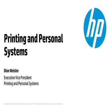 Hp printing and personal systems presentation | PDF