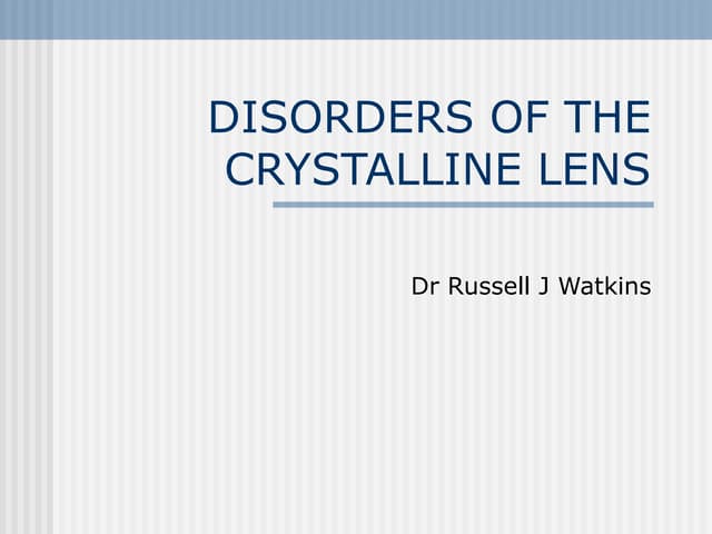Congenital defects of the lens | PPT