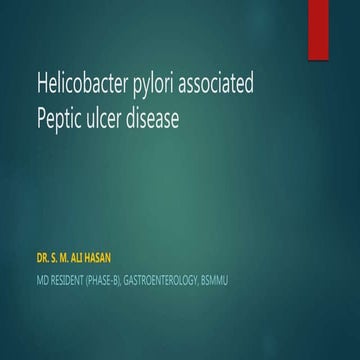 Helicobacter pylori associated Peptic ulcer disease | PPT