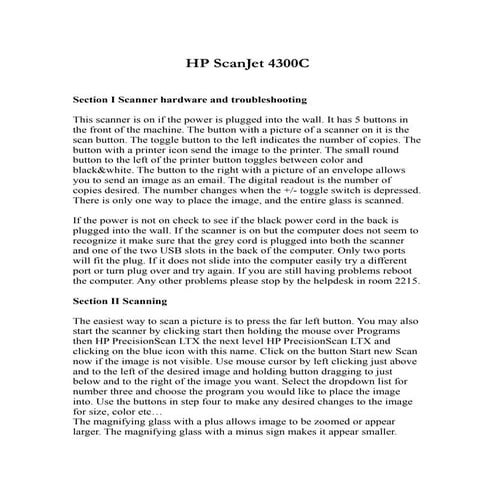 Hp scan jet 4300c | PDF
