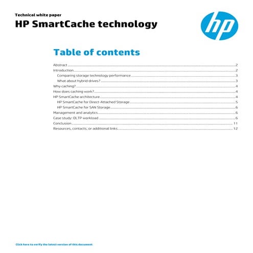 Hp smart cache technology c03641668 | PDF | Data Storage and Warehousing | Computing