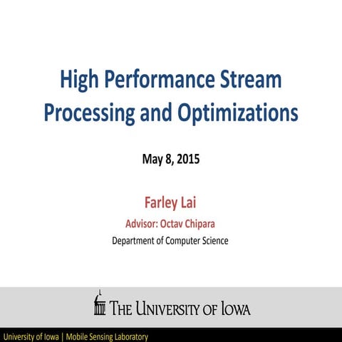 High Performance Stream Processing and Optimizations | PPTX