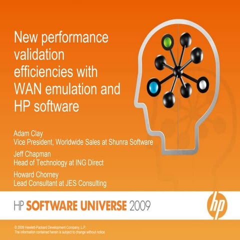HP Software Universe: Shunra Presentation | PPTX