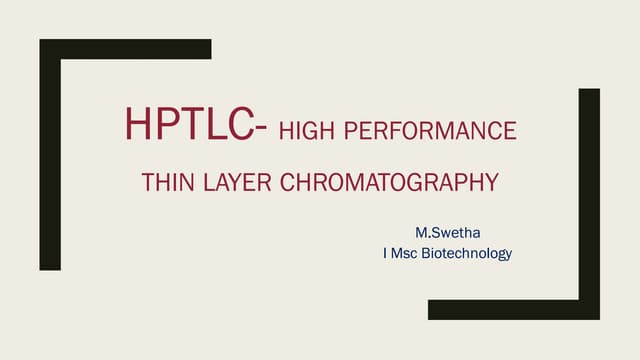 Hptlc presentation ppt | PPTX