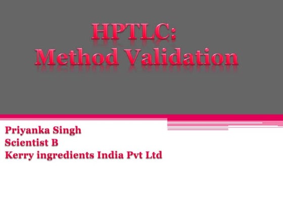 Method Validation - Limit of Detection, Quantitation limits and Robustness | PPTX