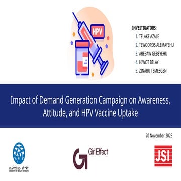 effectiveness of awareness creation campaign on HPV vaccine coverage in ...