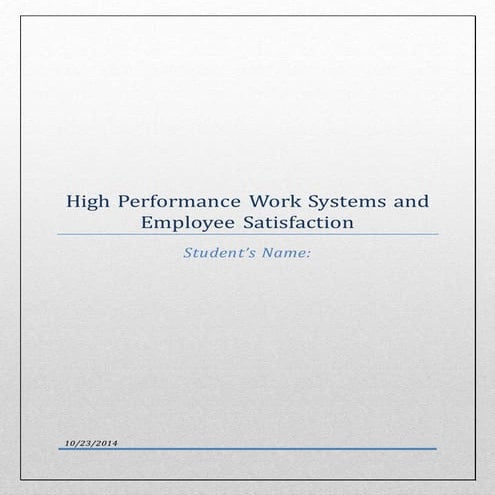 High performance work system (hpws) | PPTX