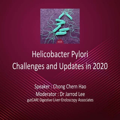 Helicobacter Pylori Infection: Management in 2020 | PPTX