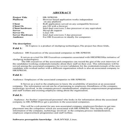 Hr express abstract | PDF