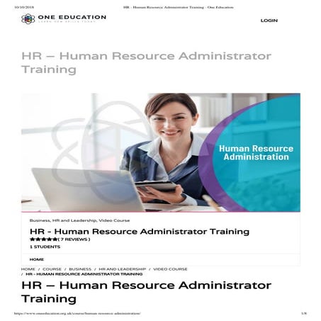 HR – Human Resource Administrator Training - One Education | PDF ...