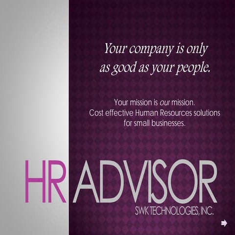 HR Advisor - SWK Technologies | PPT
