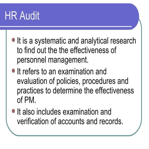 Hr audit | PPT | Human Resources | Business