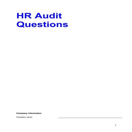 Hr audit questionnaire | DOC