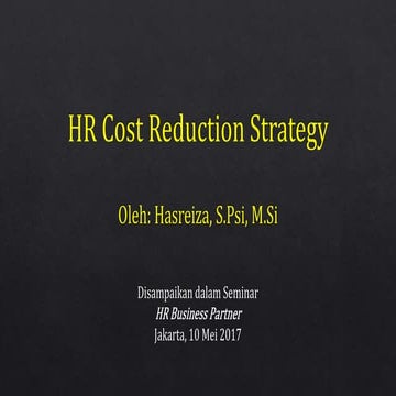 Hr cost reduction strategy | PPTX