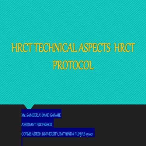 HRCT TECHNIQUE AND INTERPRETATION | PDF