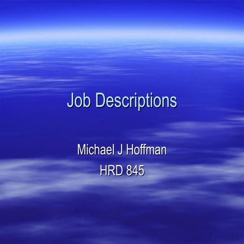 Hrd 845 Job Descriptions | PPT