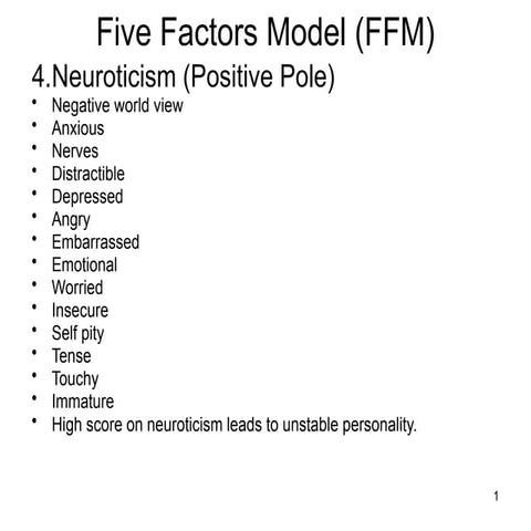 Five factor model (FFM), MBIT difference with FFM | PPSX