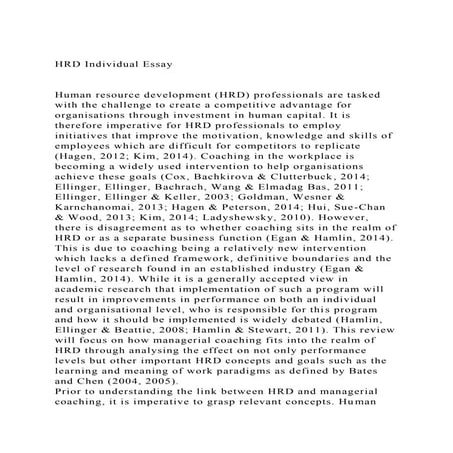 HRD Individual EssayHuman resource development (HRD) pr.docx