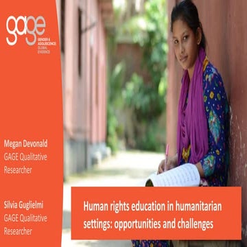 Human rights education in humanitarian settings: opportunities and ...