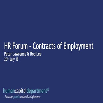 HR Forum - Contracts of Employment | PPT
