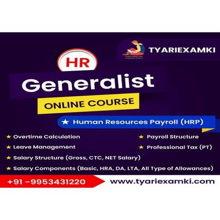 Hr Generalist Course with Tyariexamki . | PDF