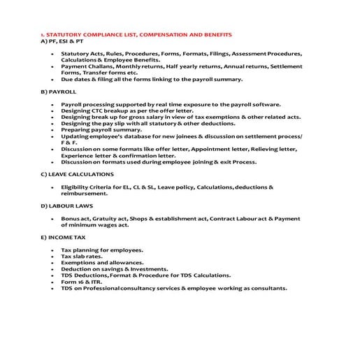 HR Generalist Syllabus | DOCX