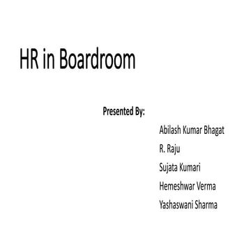 HR in Boardrooms | PPT