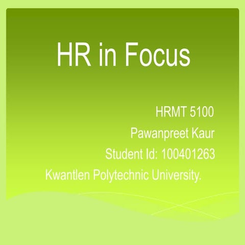 Hr in focus ppt | PPTX
