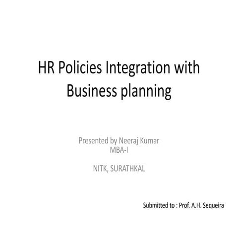 Hr integration with business planning | PPTX